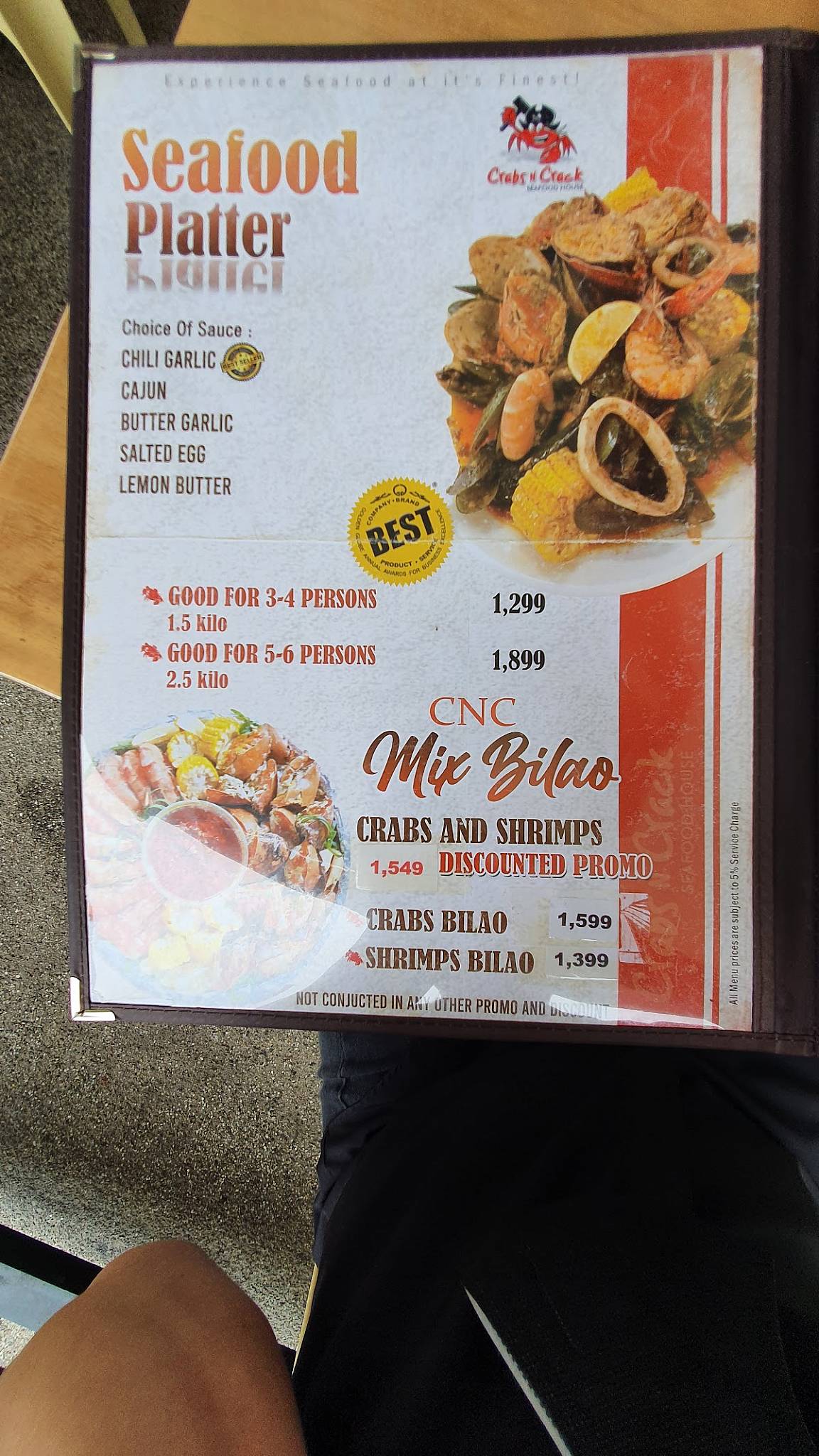 Menu at Crabs N Crack restaurant, Angeles