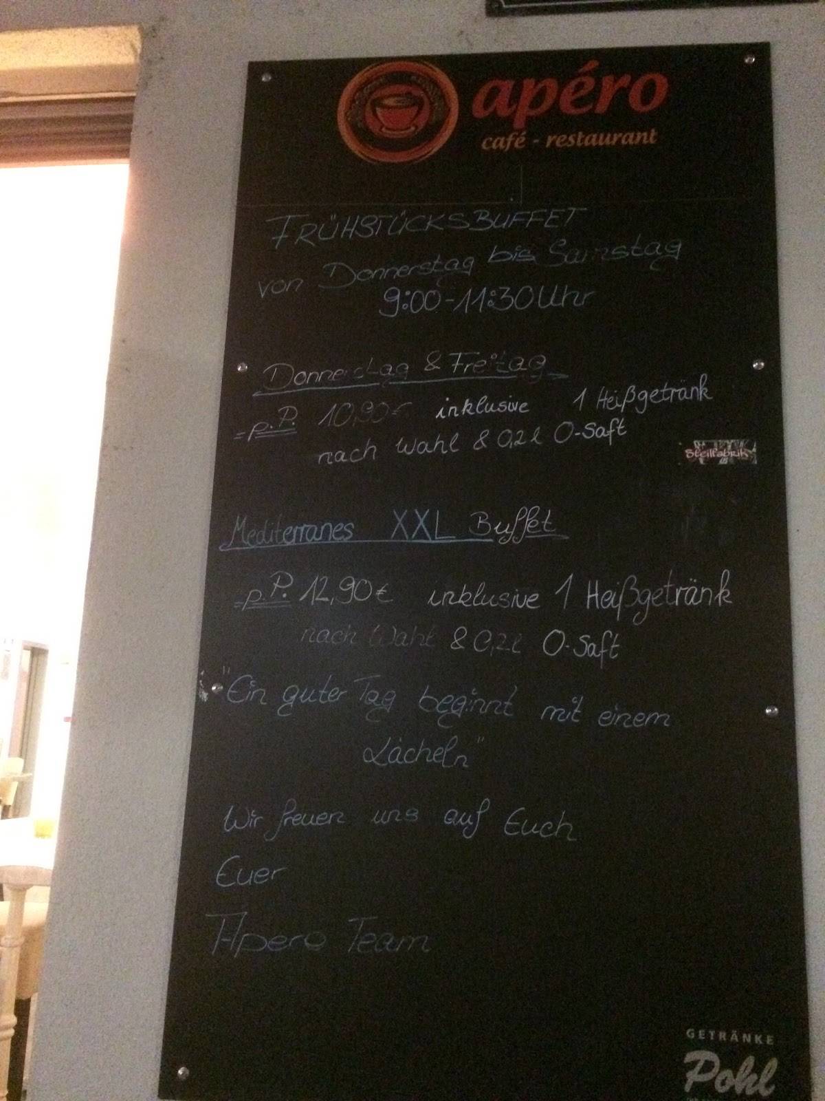 Menu at Apéro Café pub & bar, Ravensburg