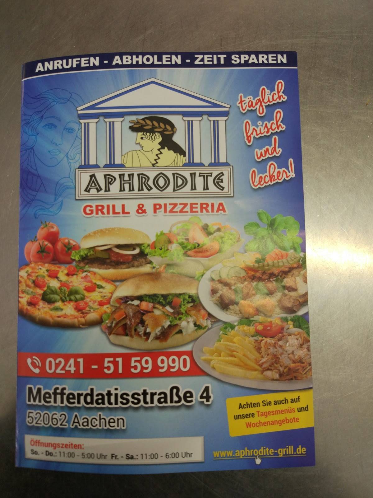 Speisekarte von Aphrodite Aachen pizza, Aachen