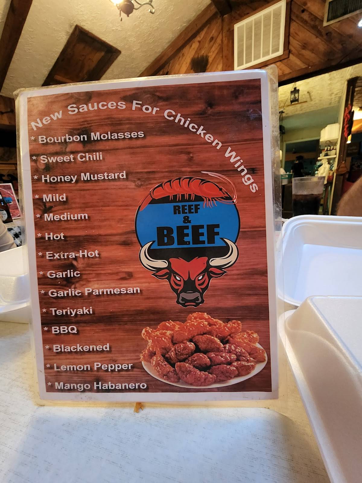 Menu at Reef N Beef Restaurant and Lounge, Arcadia, SE Hwy 70