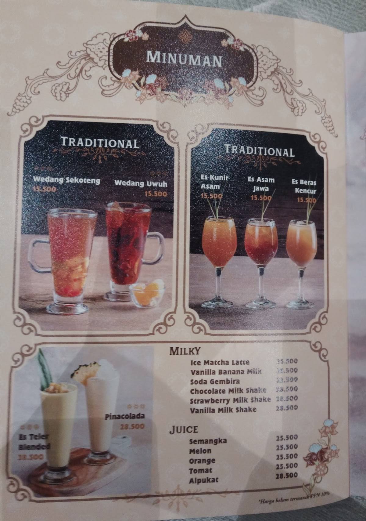 Menu at Aroem Restaurant & Ballroom, Semarang