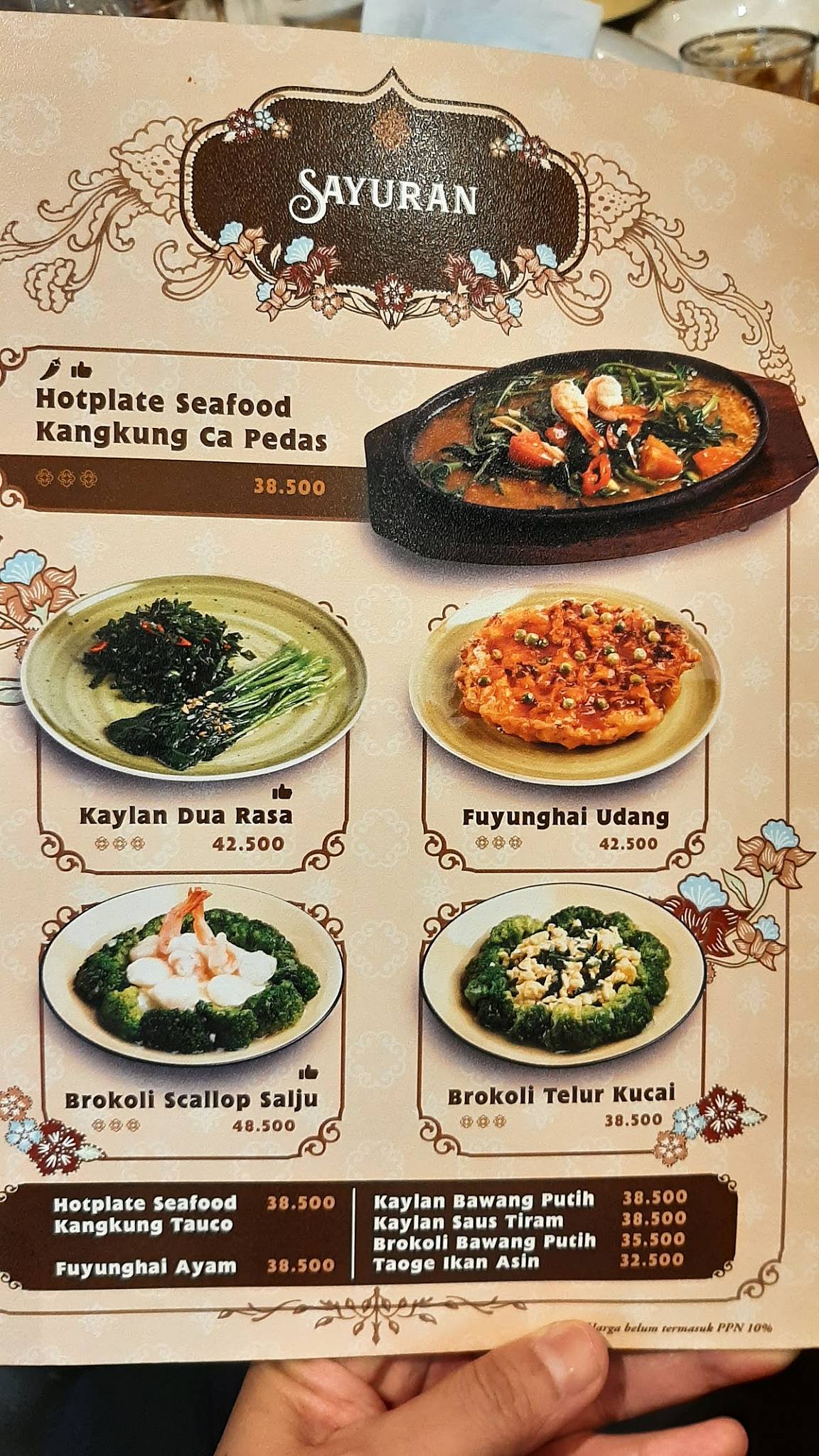Menu at Aroem Restaurant & Ballroom, Semarang