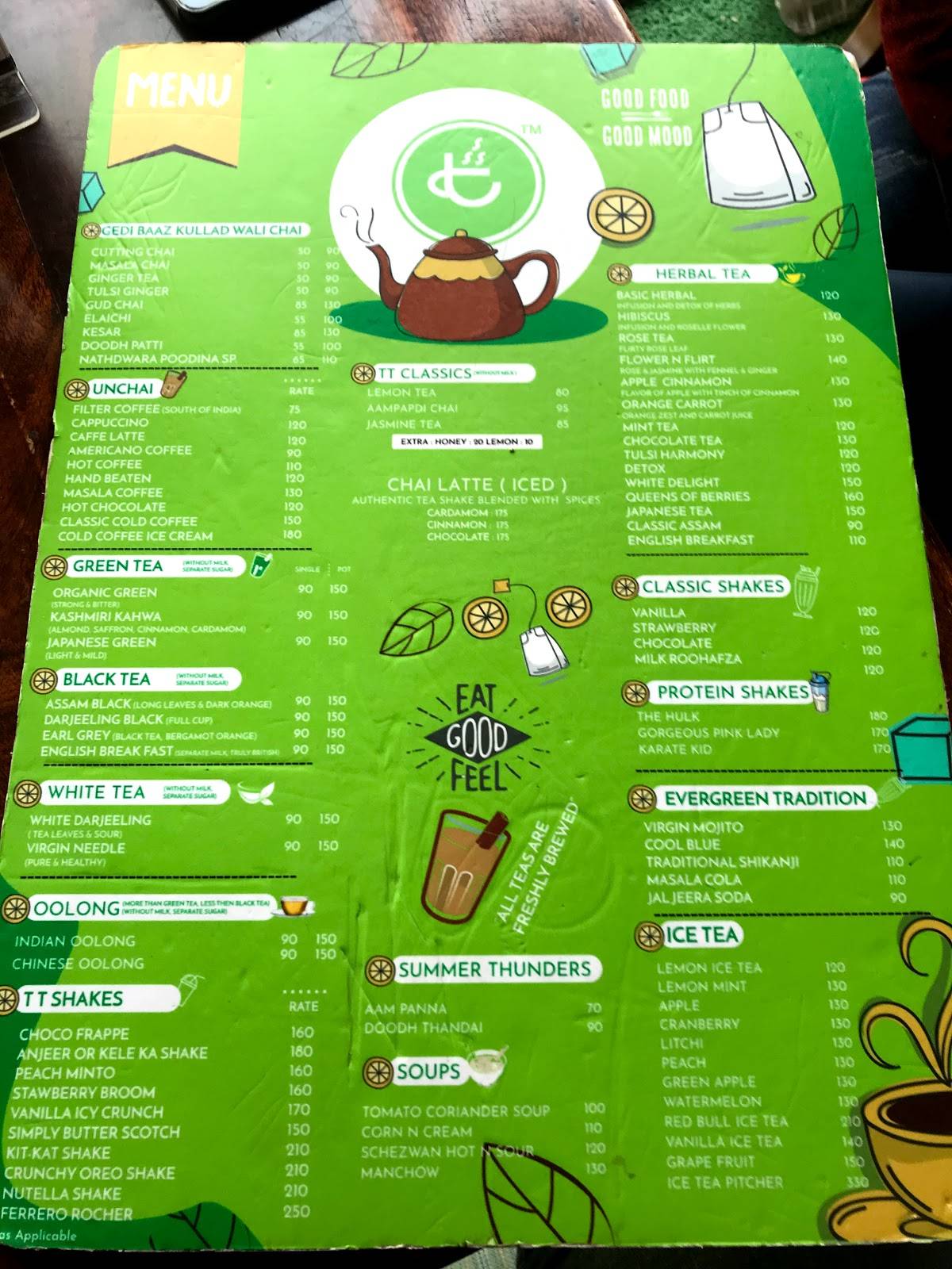 Menu at Art cafe Tibara by Tea Tradition, Jaipur, SB-1