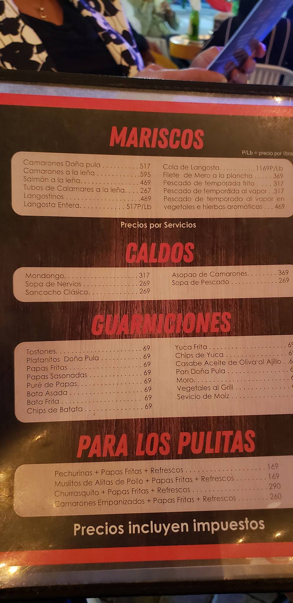 Menu at Asadero Doña Pula restaurant, Santiago De Los Caballeros, F862+FH2
