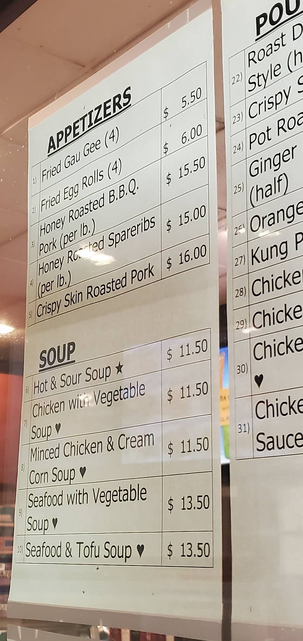 Menu at Asian Mix fast food, Honolulu, 1234 S Beretania St.