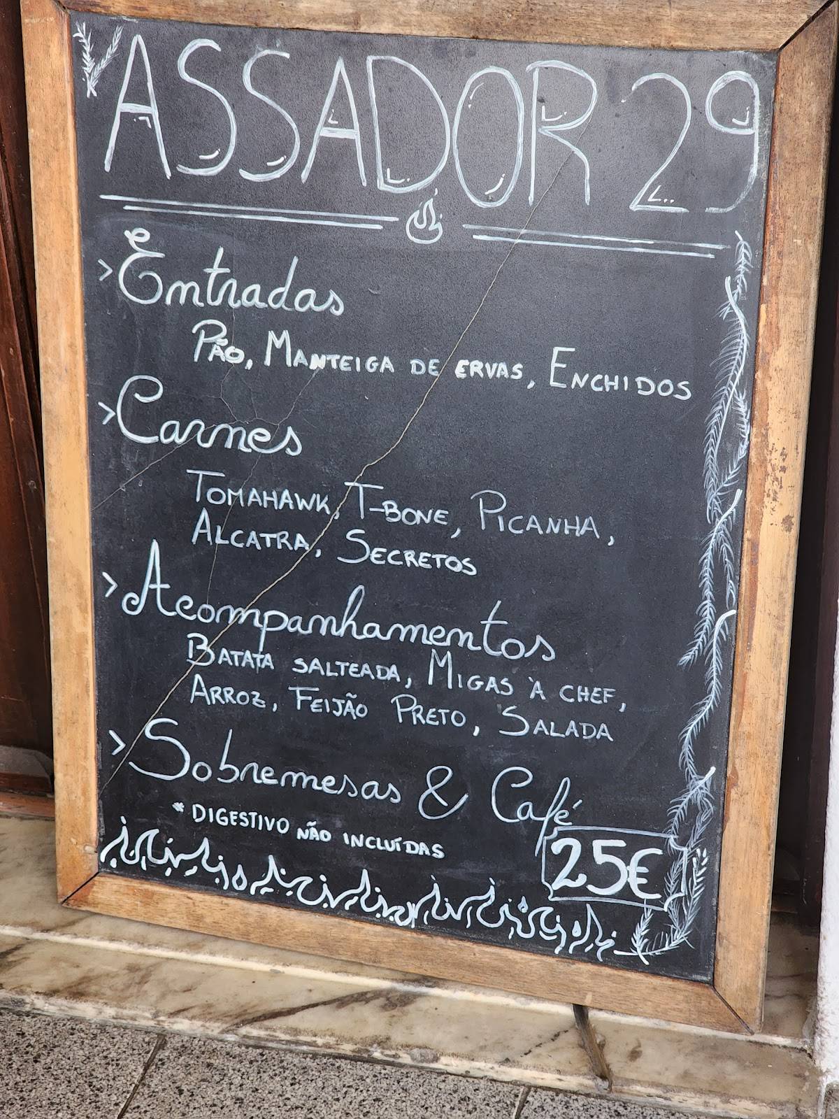 Menu em Assador 29 restaurante, Sintra