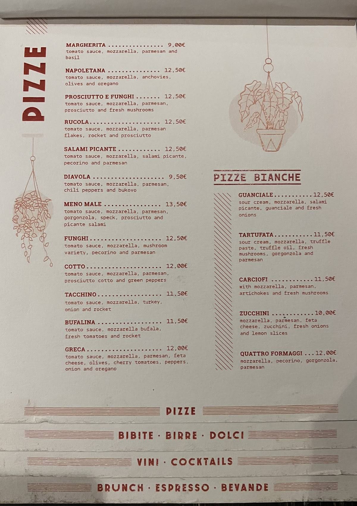 Menu at Meno Male, Athens
