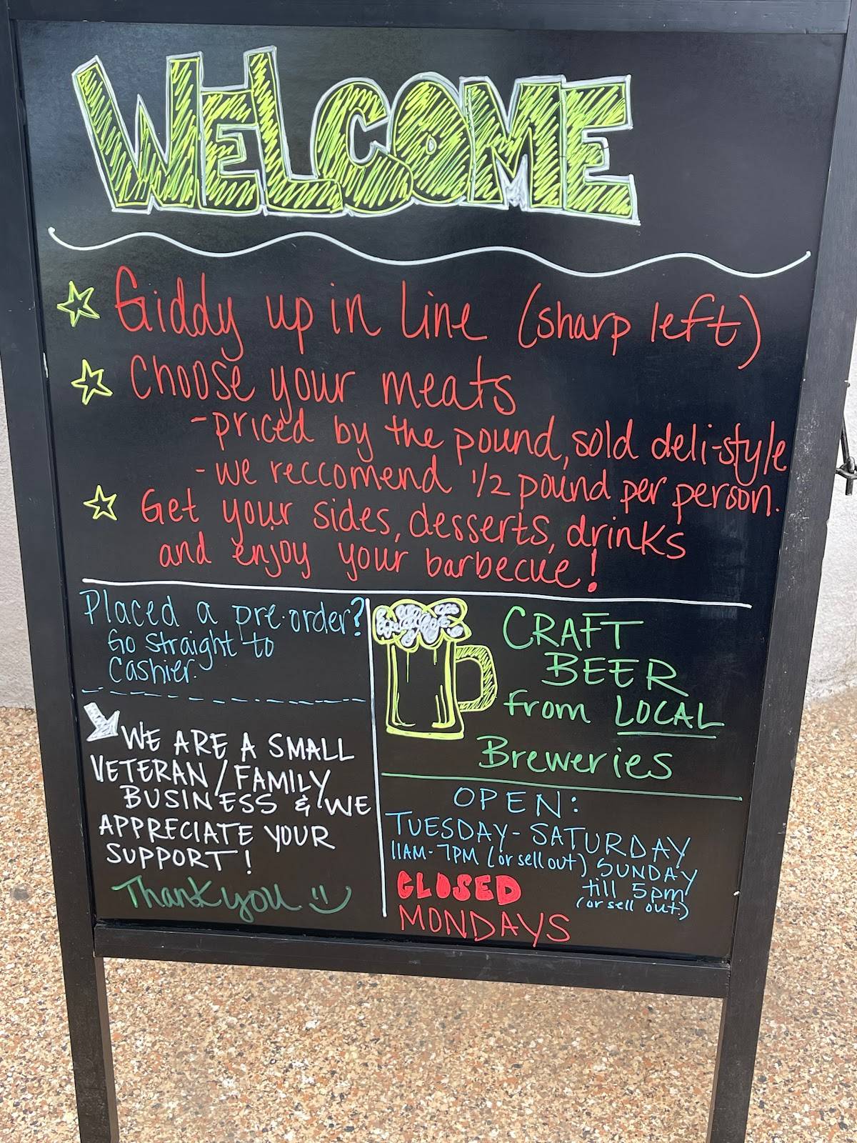 Menu at Eric's Family Barbecue, Avondale