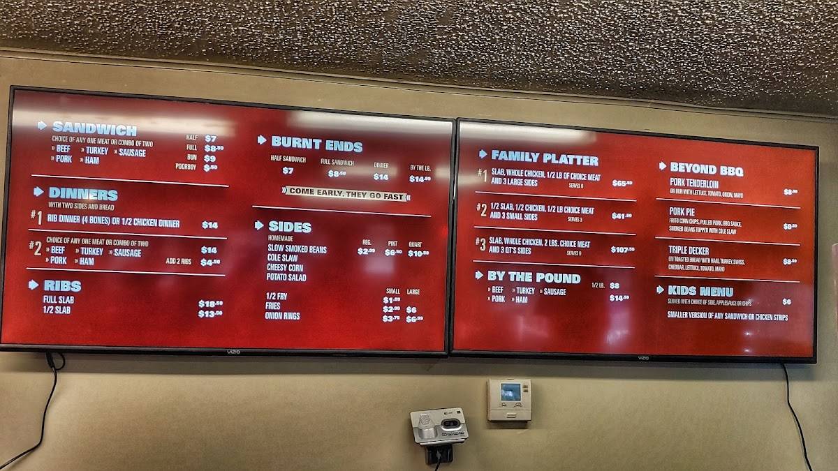 Menu at Roscoe's BBQ, Edwardsville