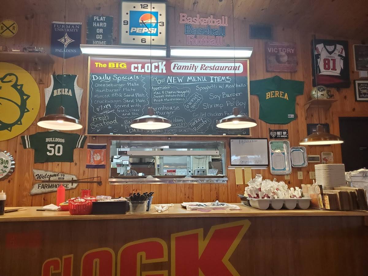 Menu at The Big Clock of Berea BBQ, Greenville