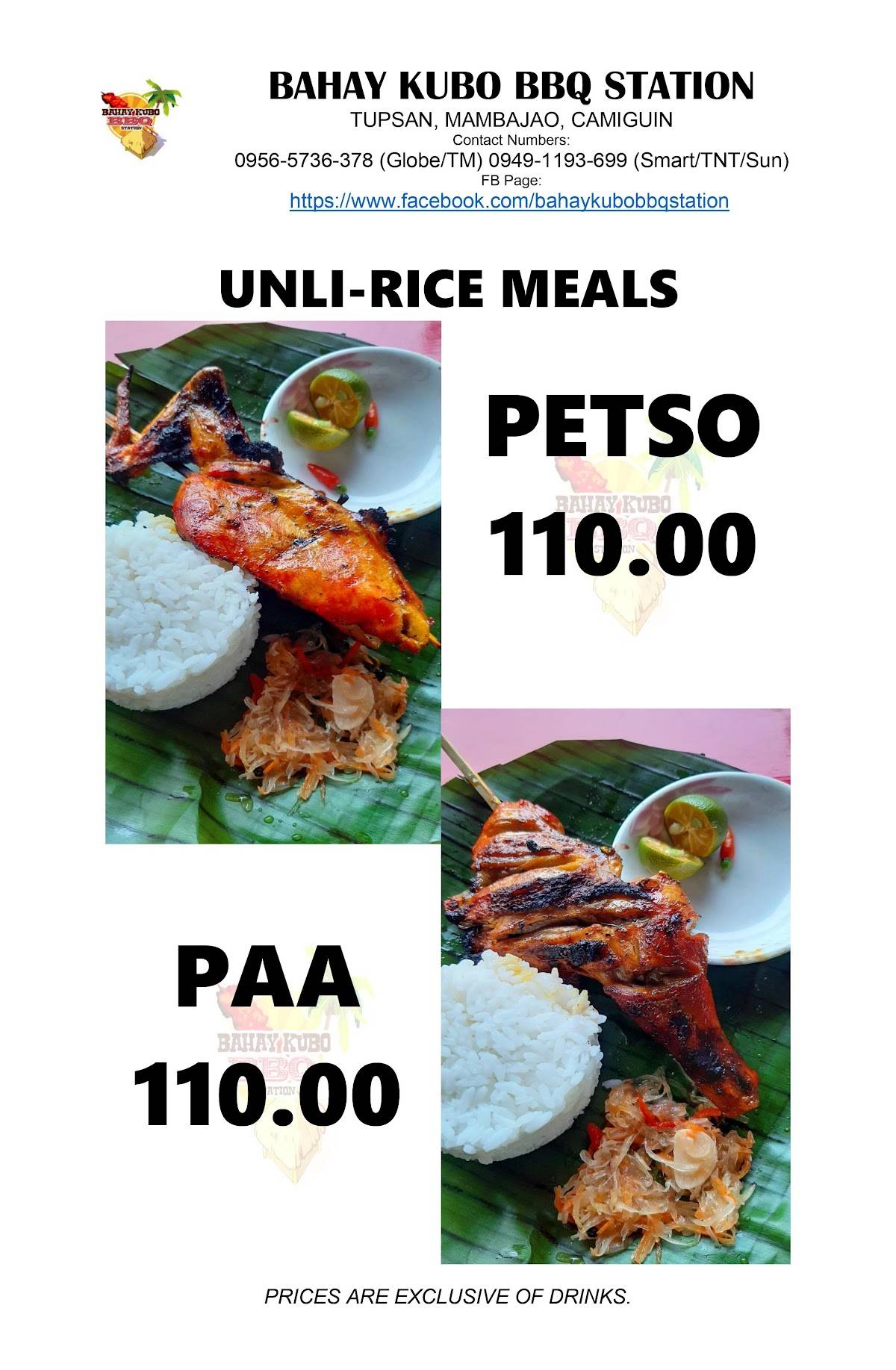 Menu at Bahay Kubo BBQ Station, Mambajao