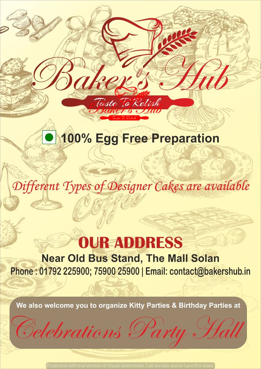 Menu at Bakers Hub, Solan