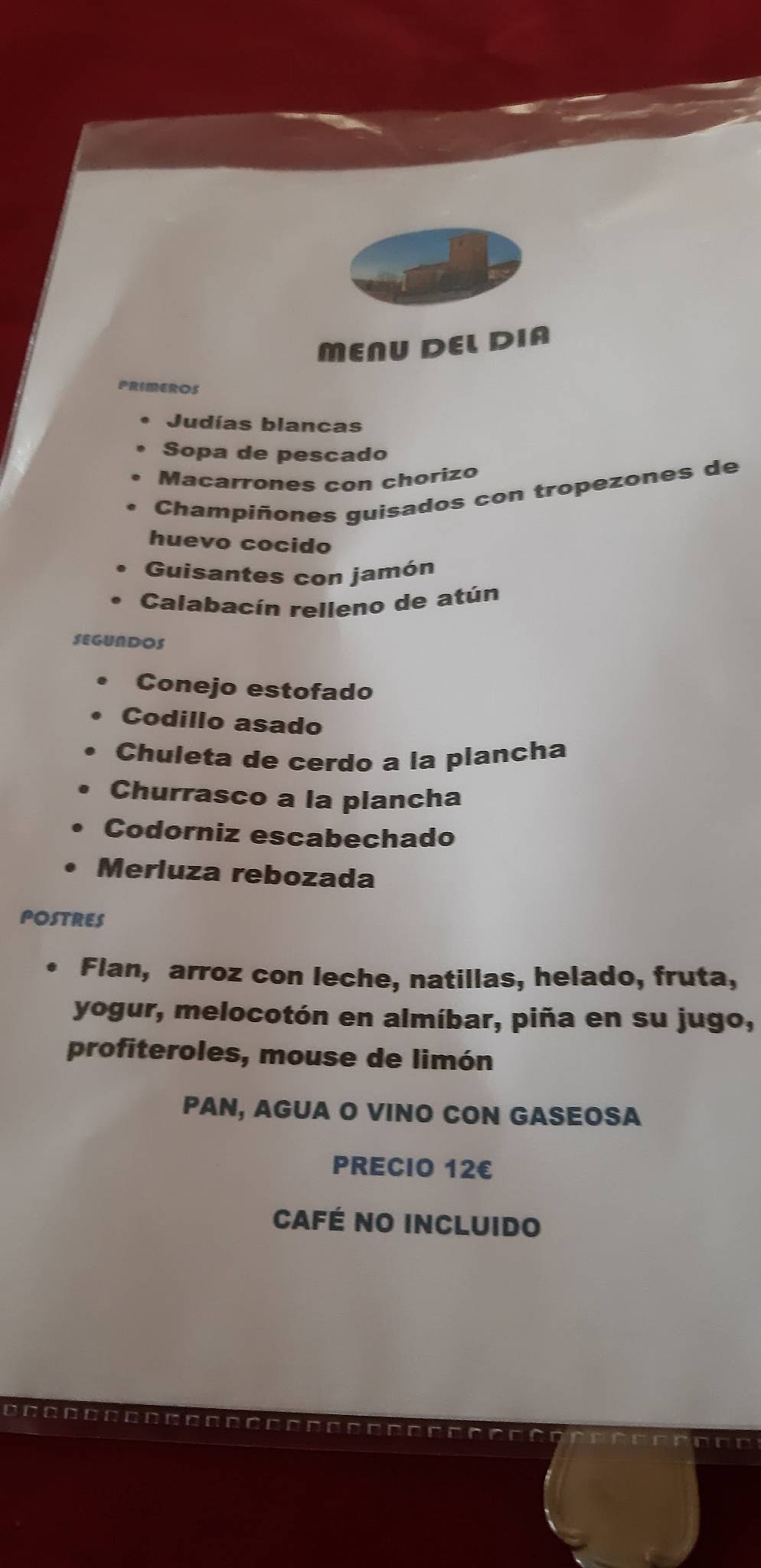 Carta de Bar Restaurante El Olmo, Barbolla