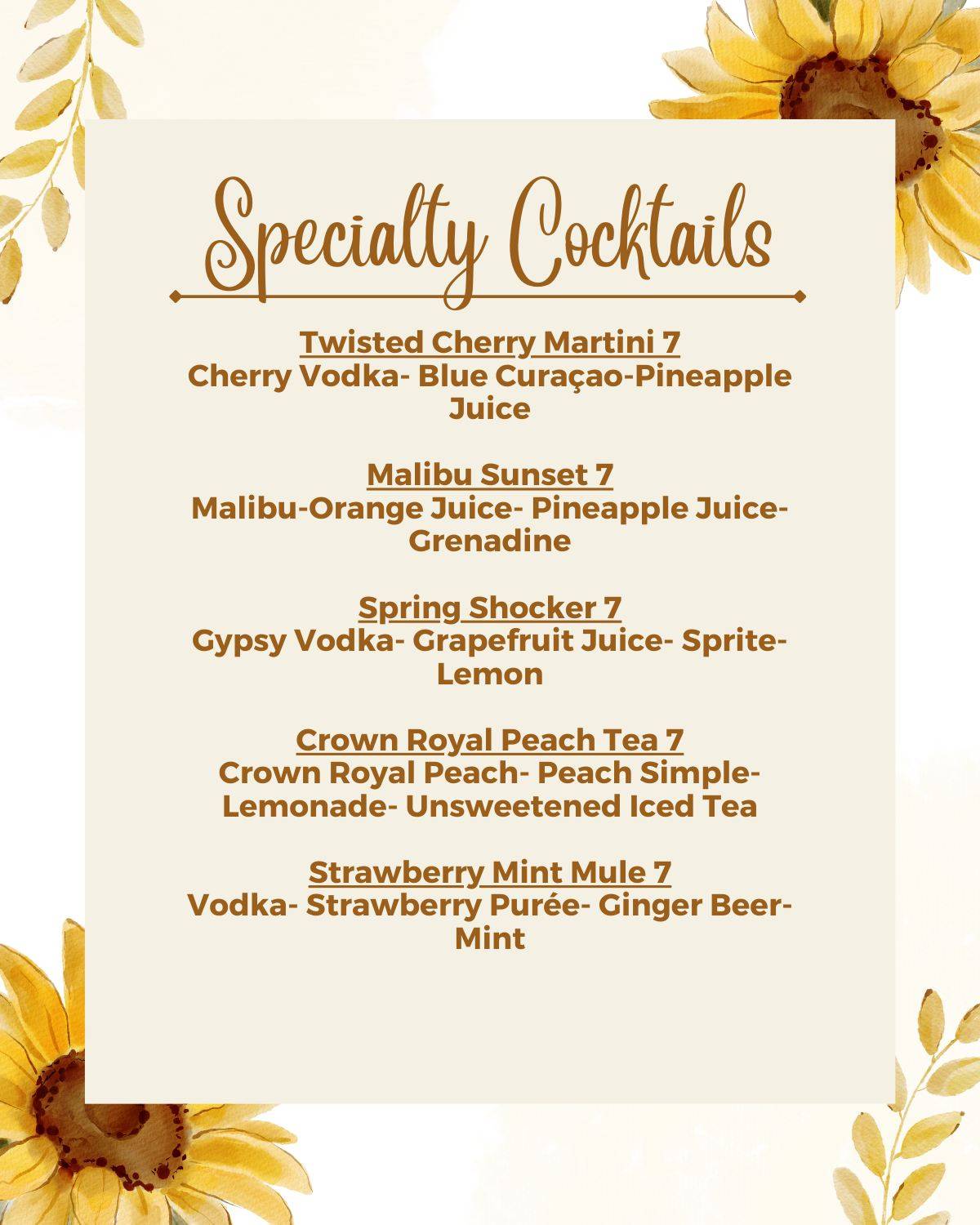 Menu at Riverfront Grille restaurant, Bay City