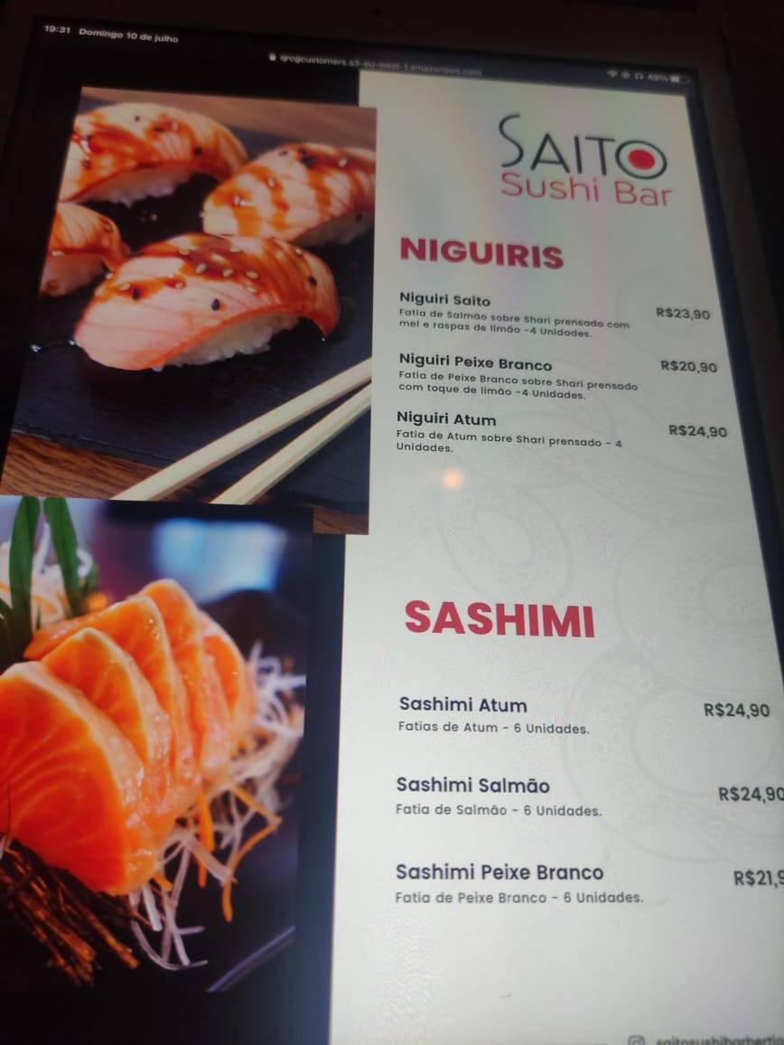 Menu em SAITO SUSHI BAR BERTIOGA, Bertioga