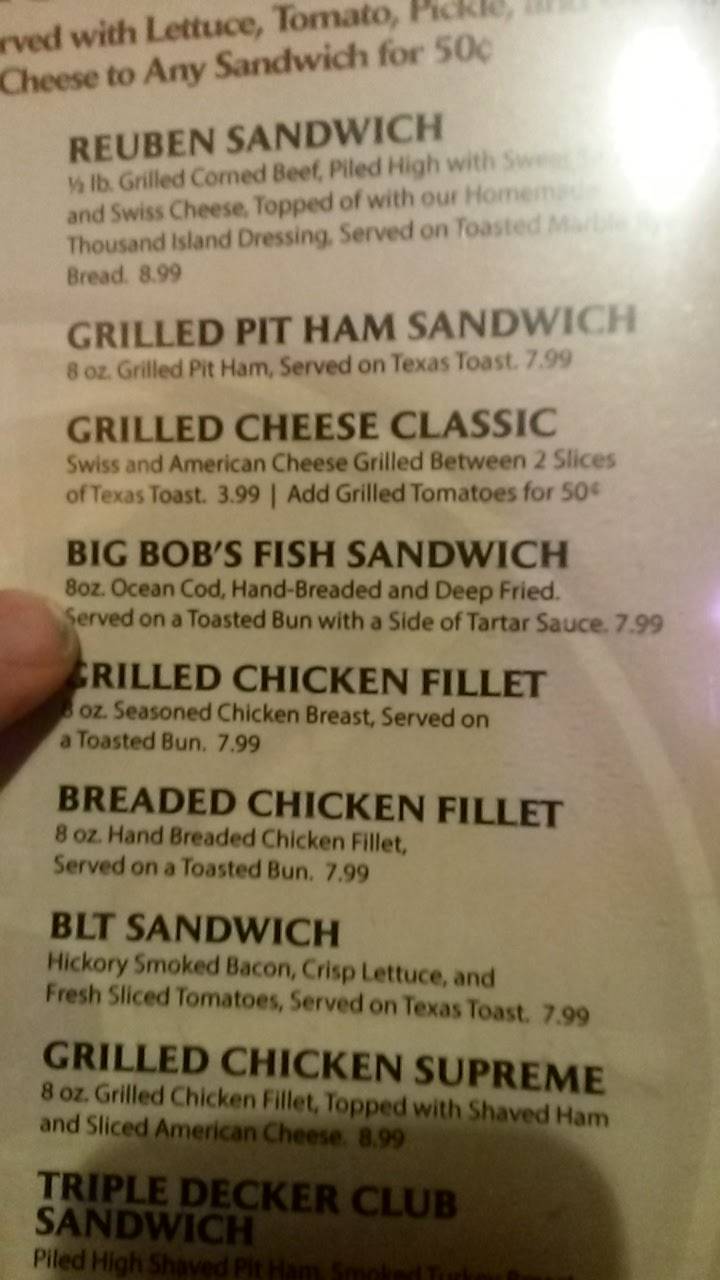 Menu at Toot-Toot Restaurant & Lounge, Bethany