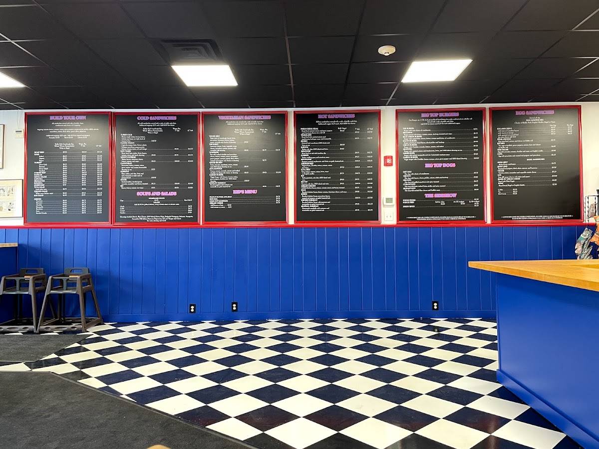 Menu at Big Top Delicatessen restaurant, Brunswick