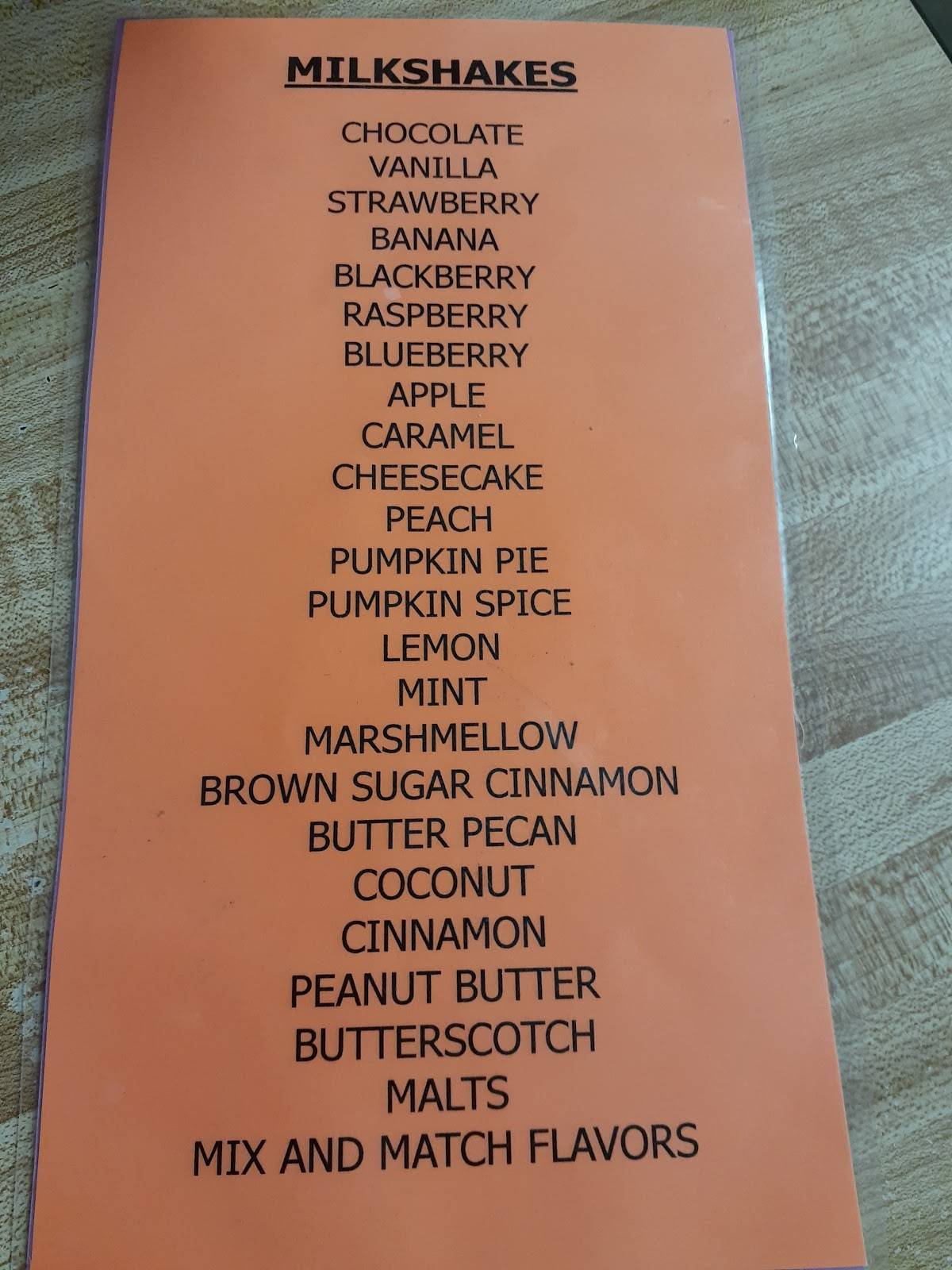 Menu at Bill's Toasty Shop restaurant, Taylorville
