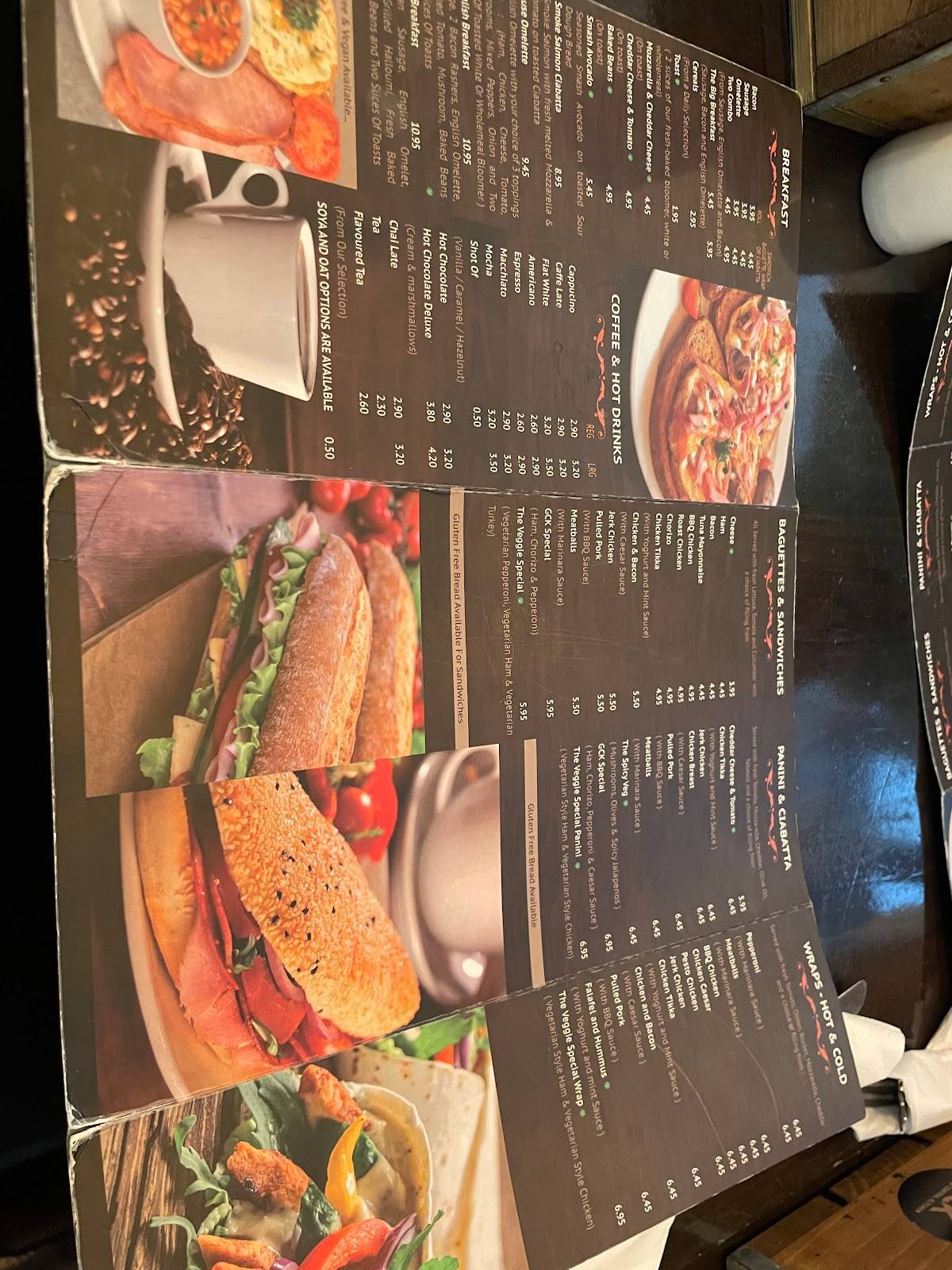 Menu at Grand Central Kitchen restaurant, Birmingham