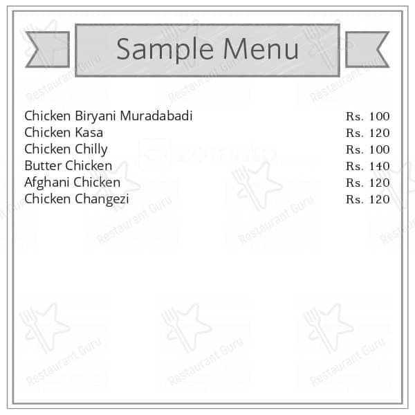 Menu at Bismillah Biryani Zone, Jatni
