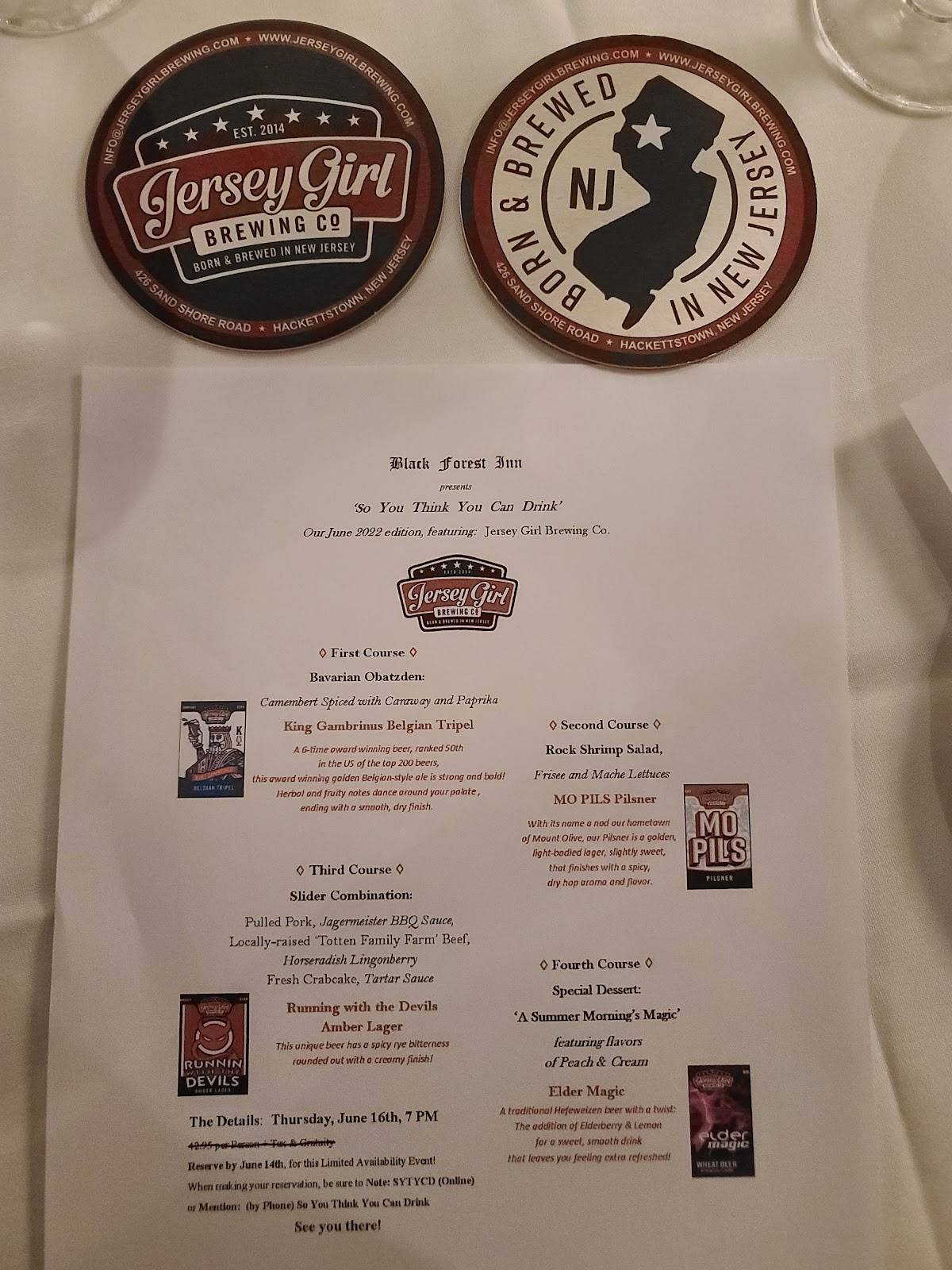 Menu at Black Forest Inn pub & bar, Stanhope