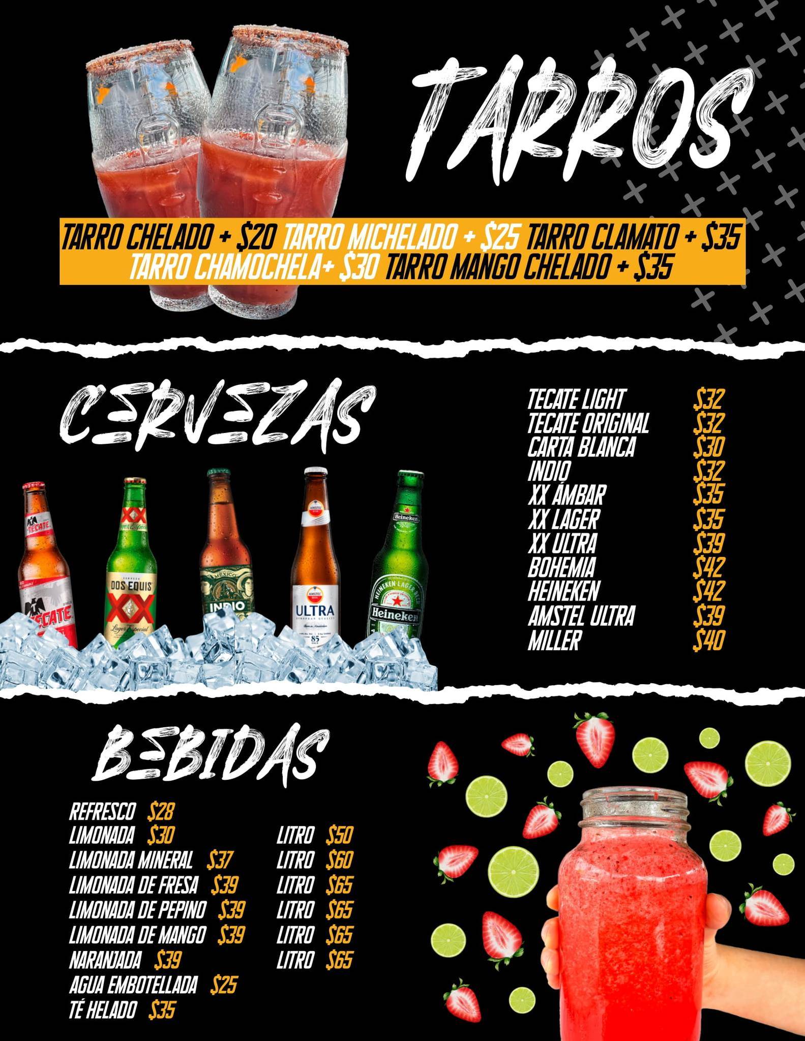 Carta del restaurante Black Friday, San Nicolás del los Garza