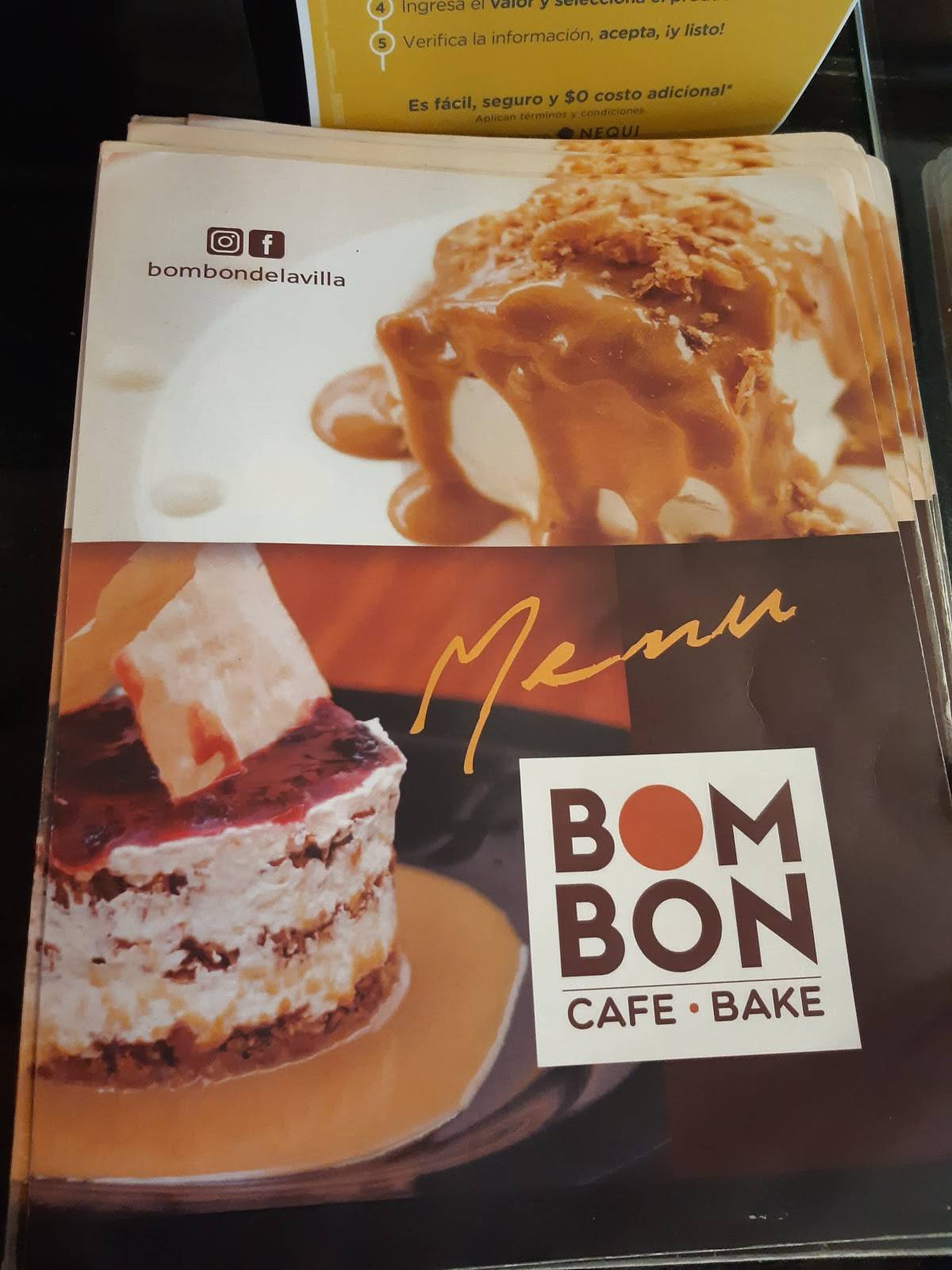 Carta del restaurante Bombon Divina Cocina, Villa del Leyva