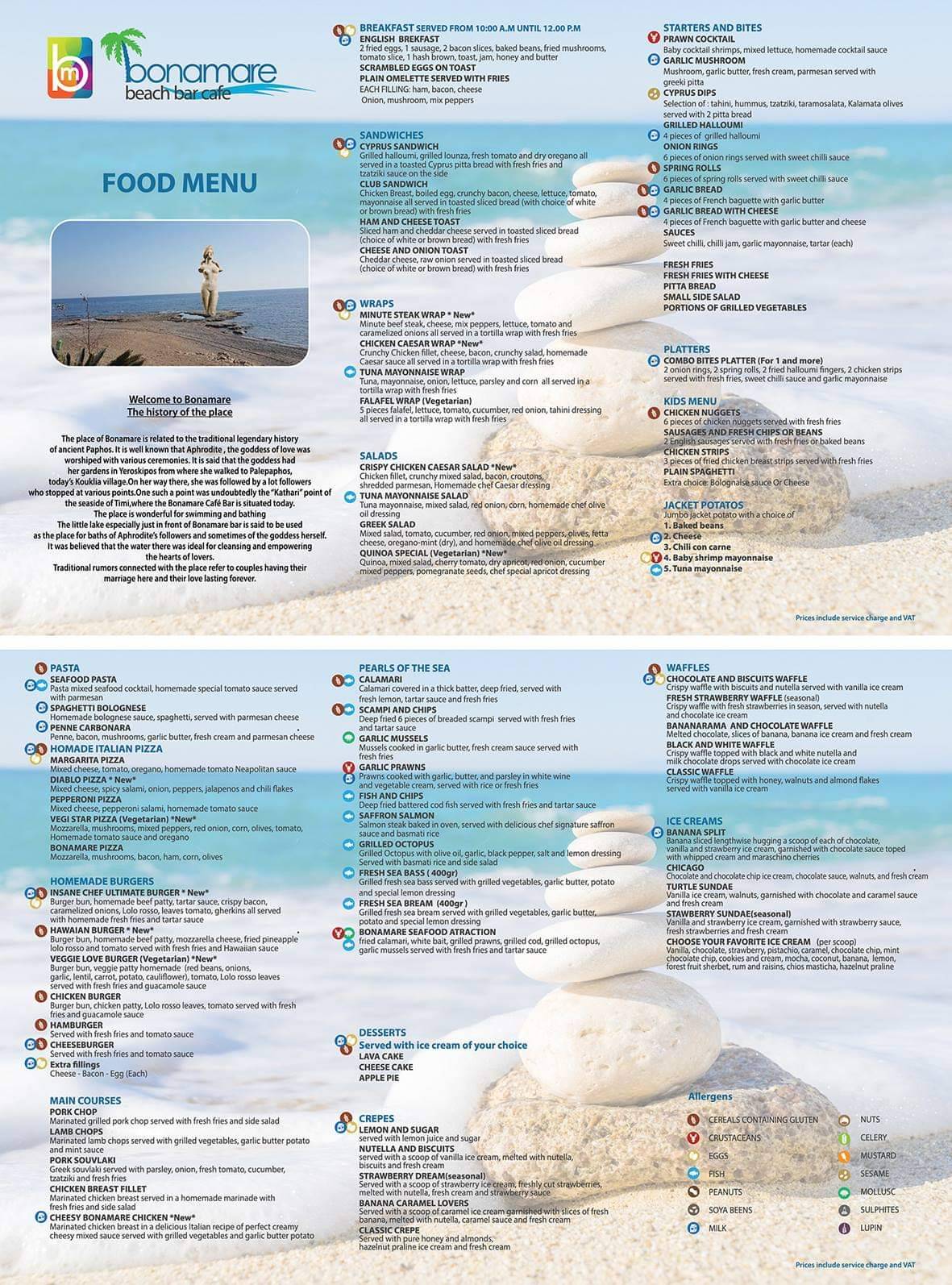 Menu at Bonamare Beach Bar cafe, Timi