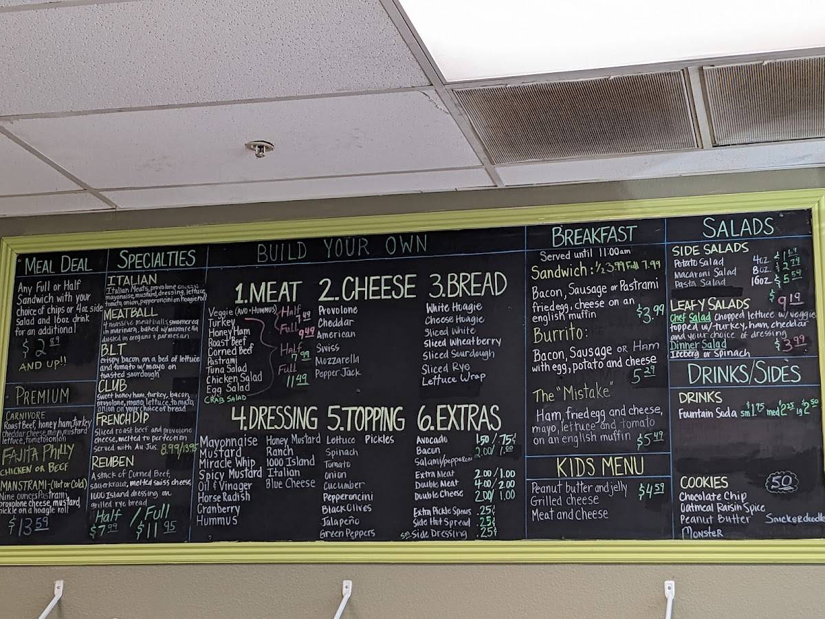 Menu at Born's Best Sandwiches restaurant, Lake Havasu City