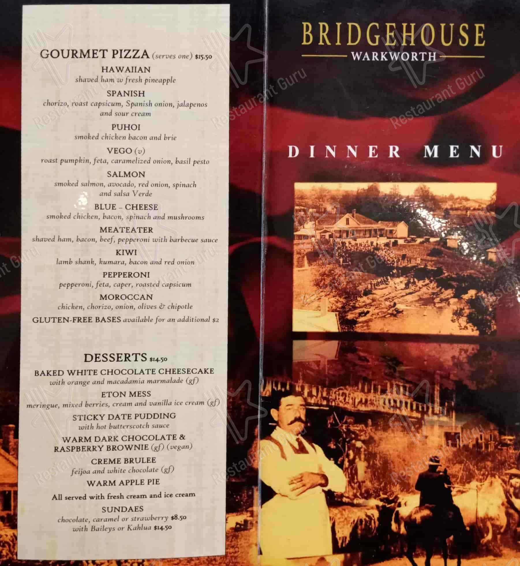 Menu at Bridge House Lodge Bar & Restaurant, Warkworth