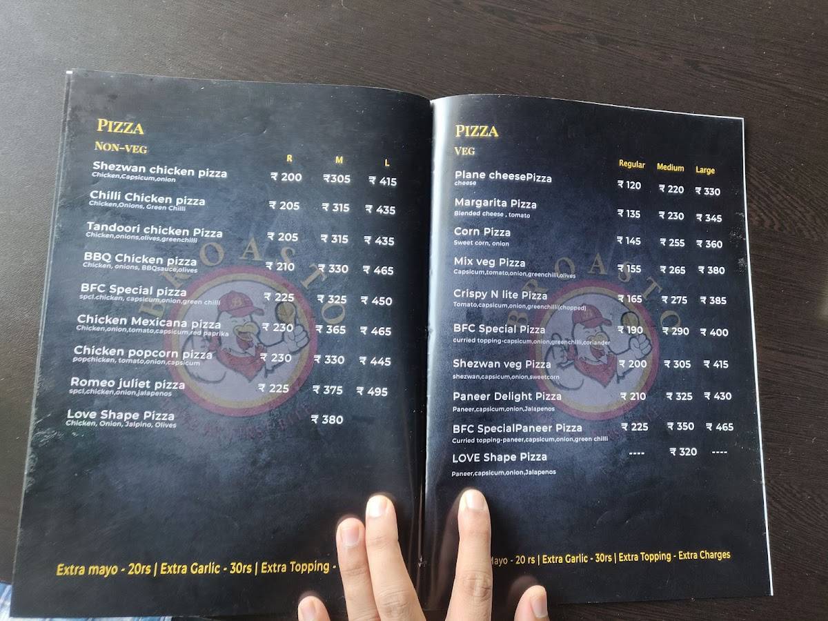Menu at Broasto Restaurant, Hanamkonda