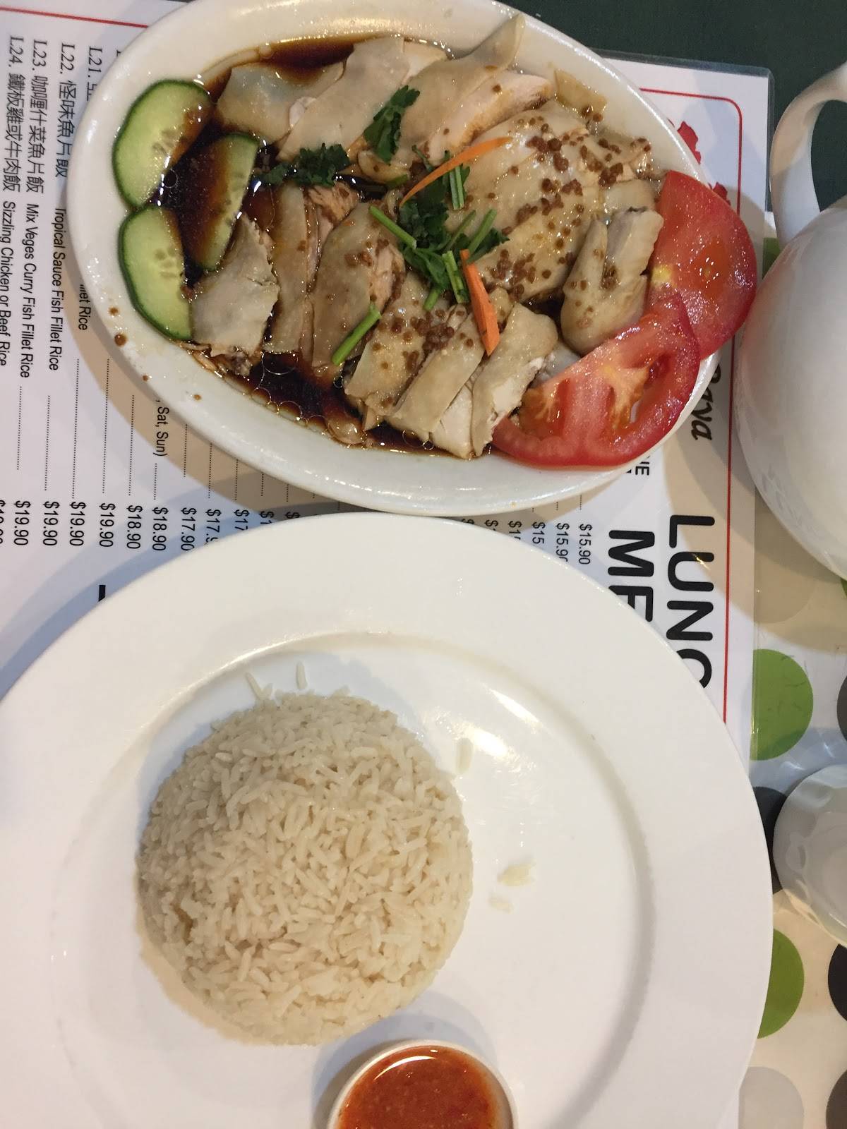 Menu at Bunga Raya Restaurant, Auckland