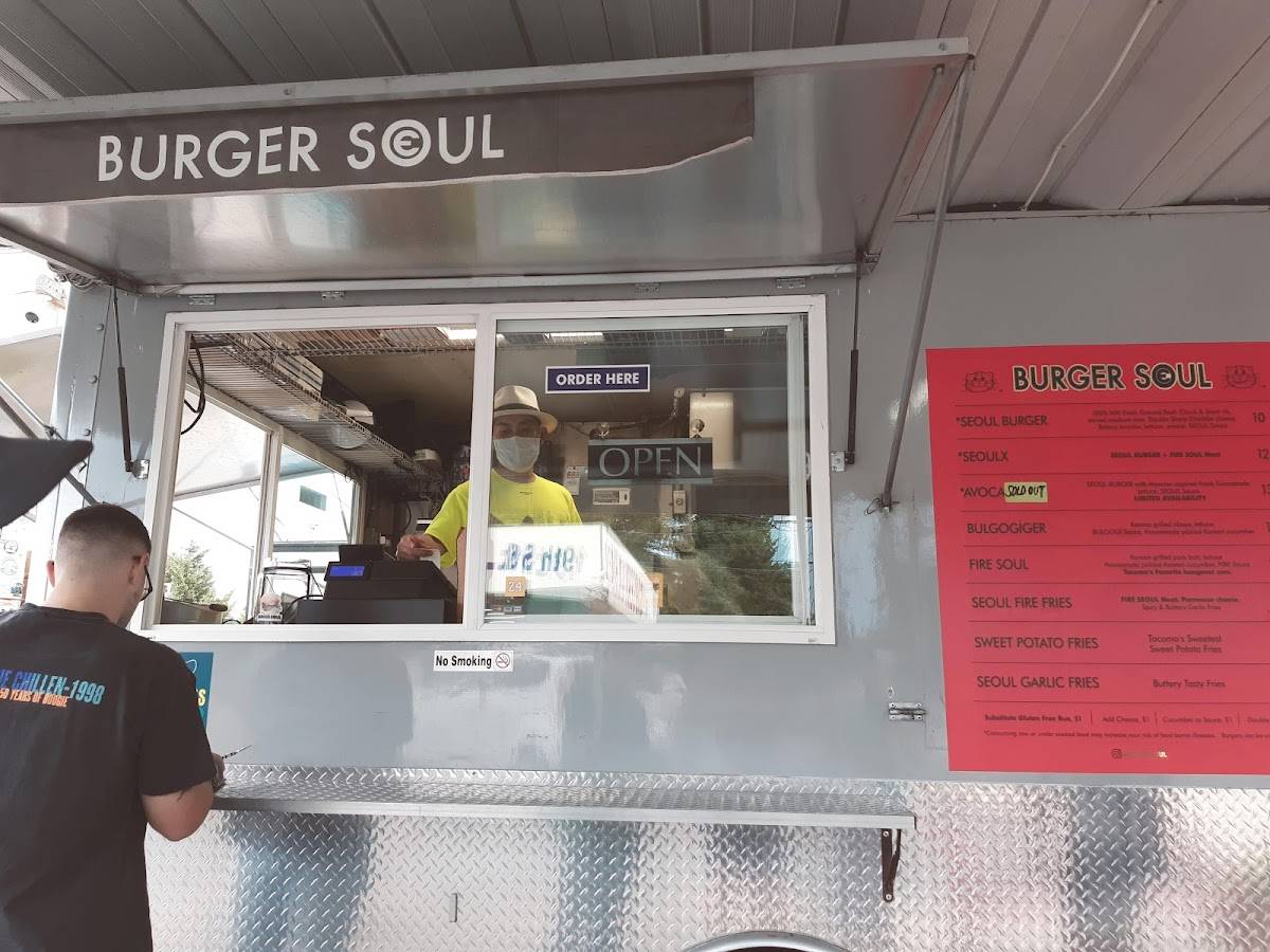 Menu at BURGER SEOUL restaurant, Tacoma