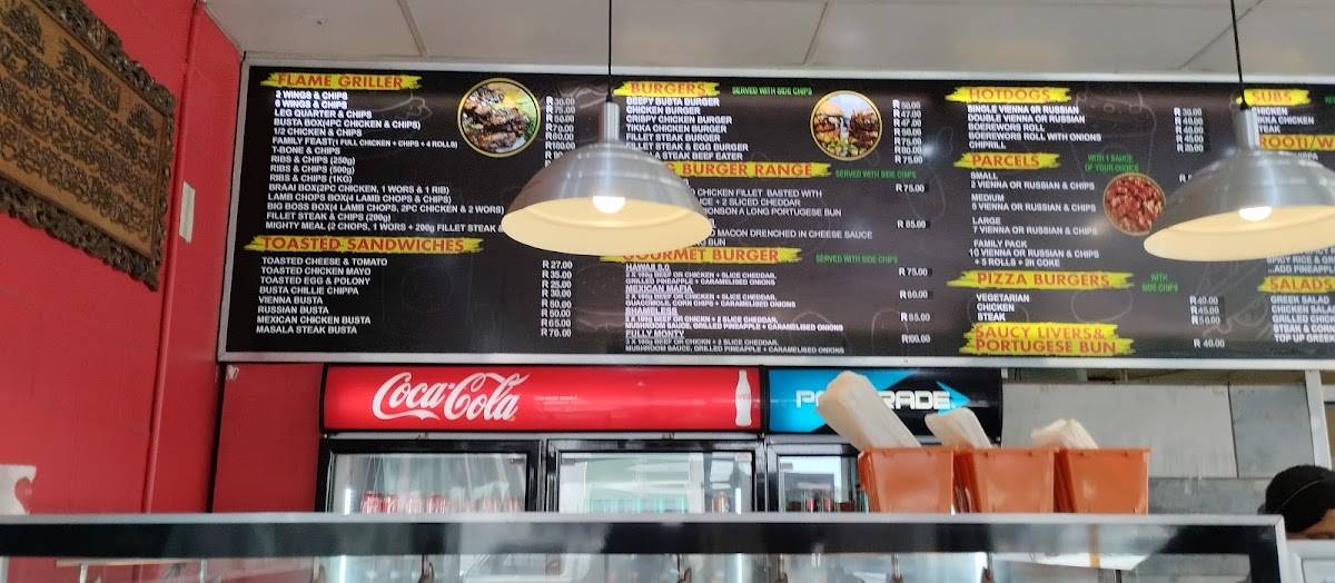 Menu at Busta's Food Hub restaurant, Paarl