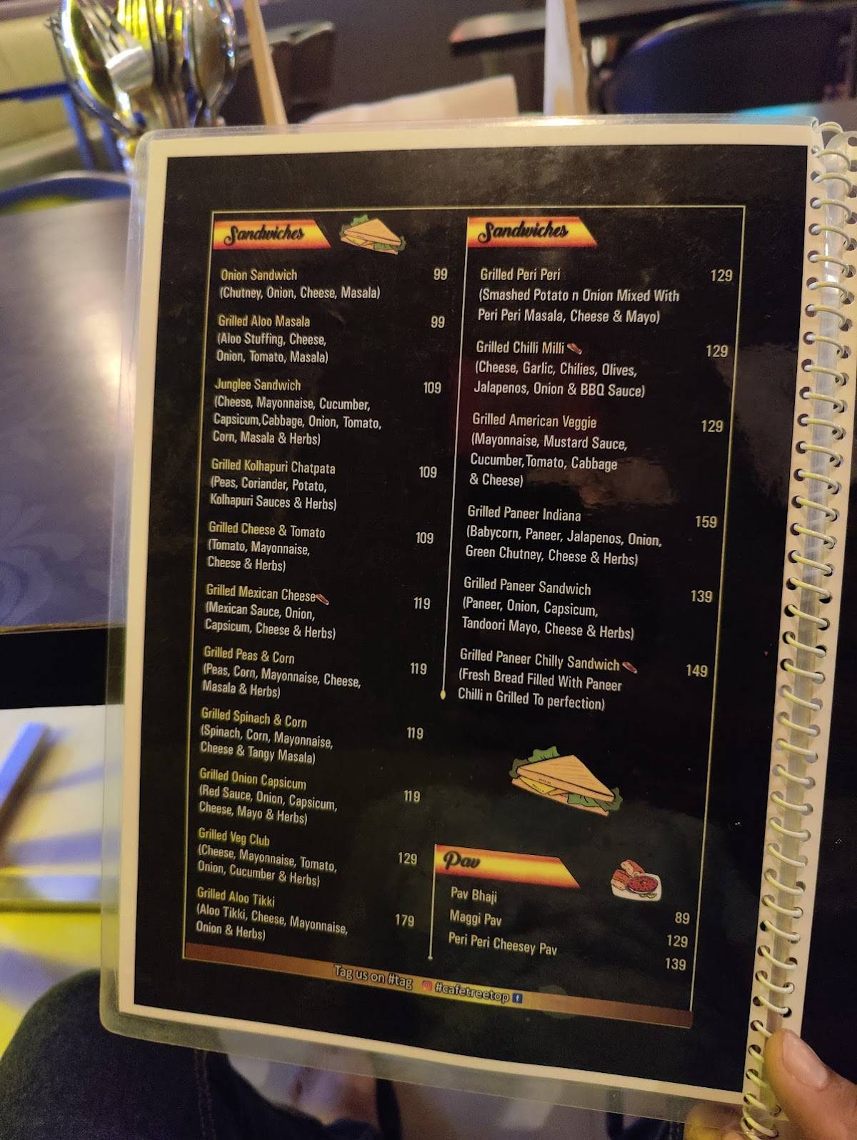 Menu at CAFE TREE TOP, Korba