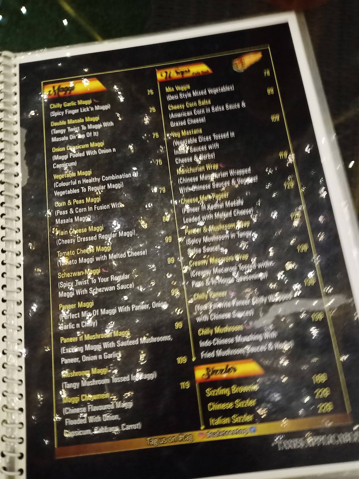 Menu at CAFE TREE TOP, Korba