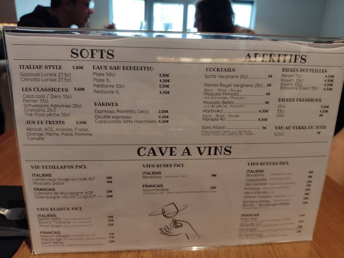 Menu au Caffè VERGNANO restaurant, Quetigny