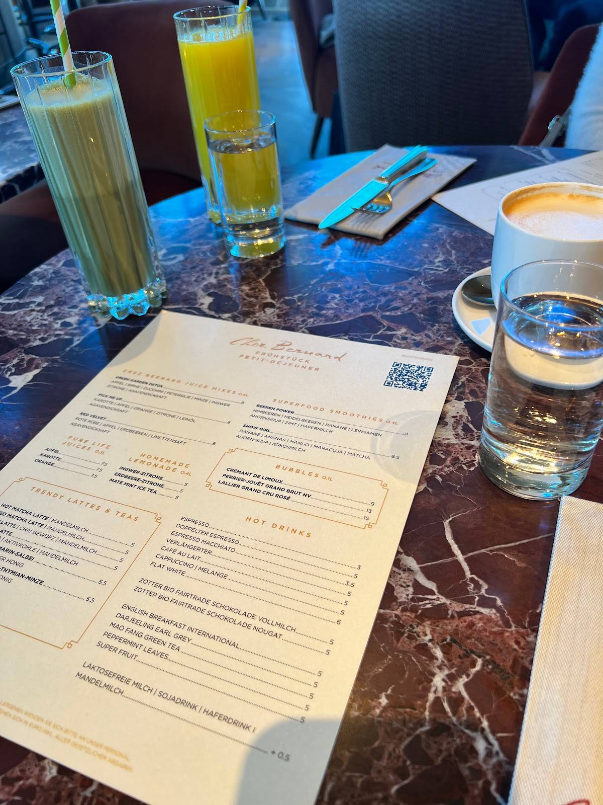 Speisekarte von CHEZ BERNARD Restaurant et Bar, Wien