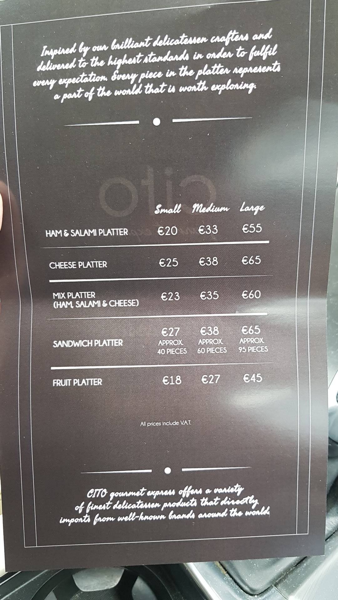 Menu at CITO gourmet express, Nicosia