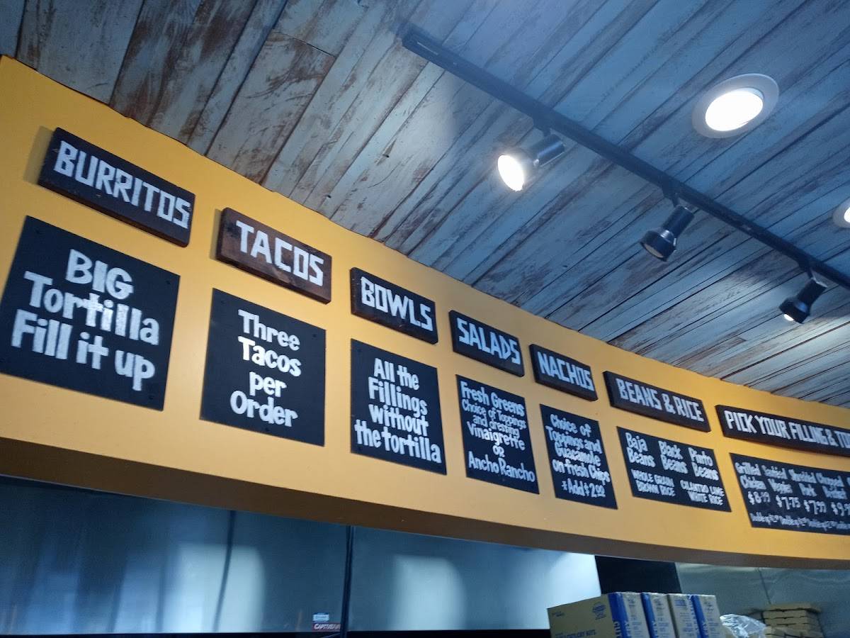 Menu at Cabo Bob's restaurant, Houston