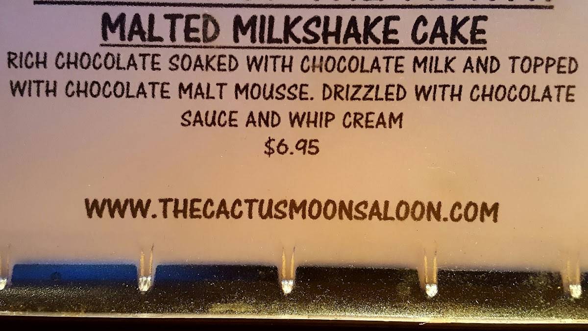 Menu at Cactus Moon Saloon pub & bar, Everett