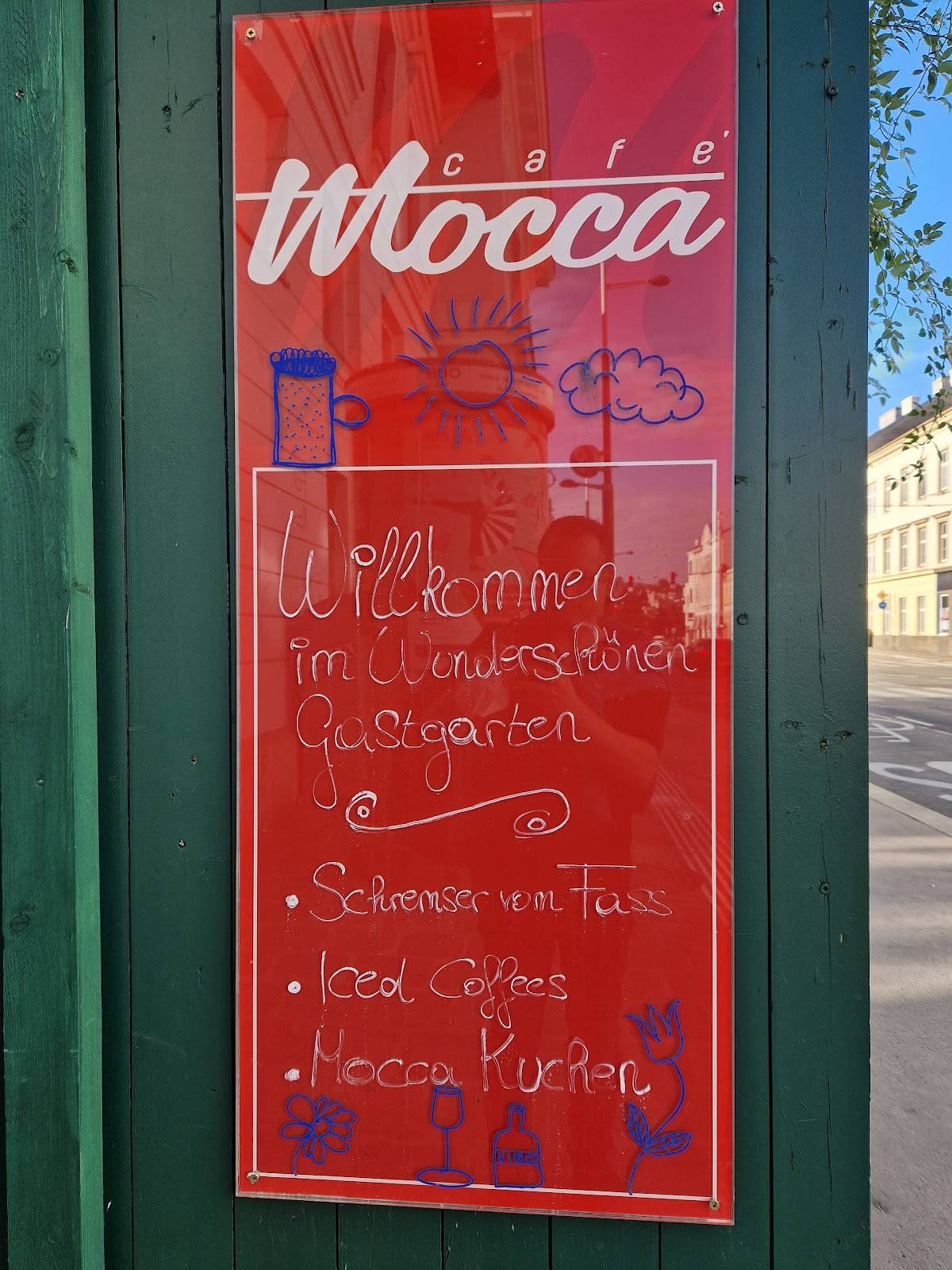 Speisekarte von Café-Bar Mocca, Wien, Gersthofer Straße 2a S-Bahn Gesrthof