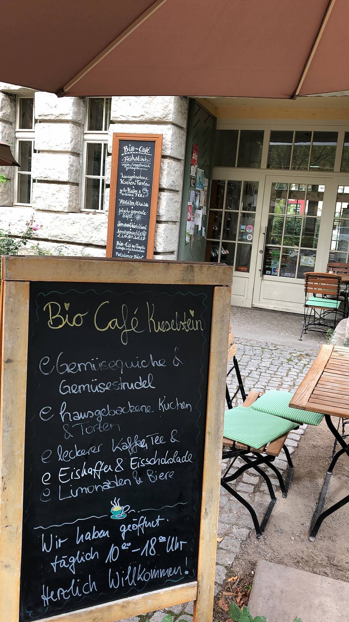 Speisekarte von Bio-Café Kieselstein cafe, Potsdam