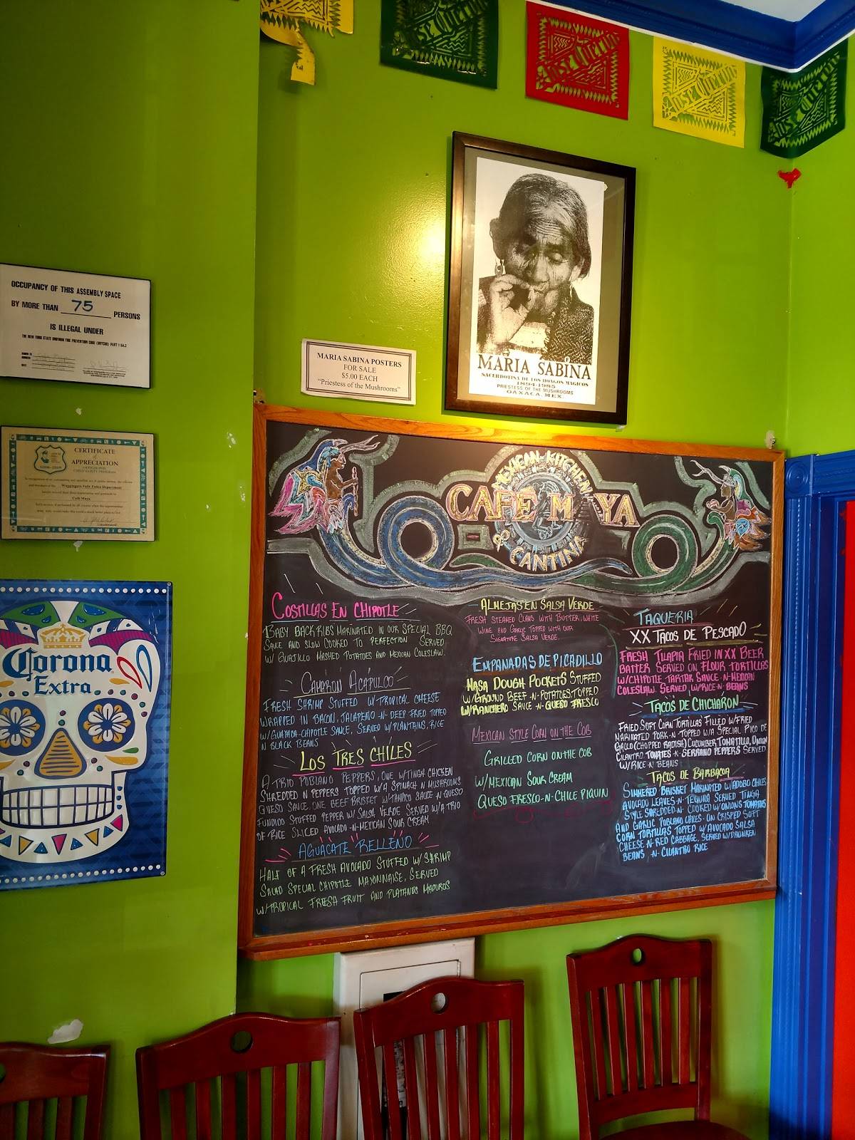 Menu at Cafe Maya, Wappingers Falls, W Main St