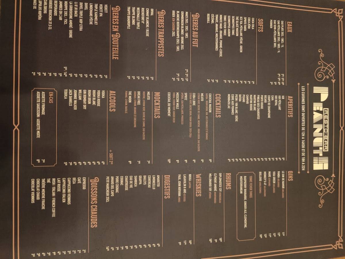 Menu au Le Peanuts, Namur