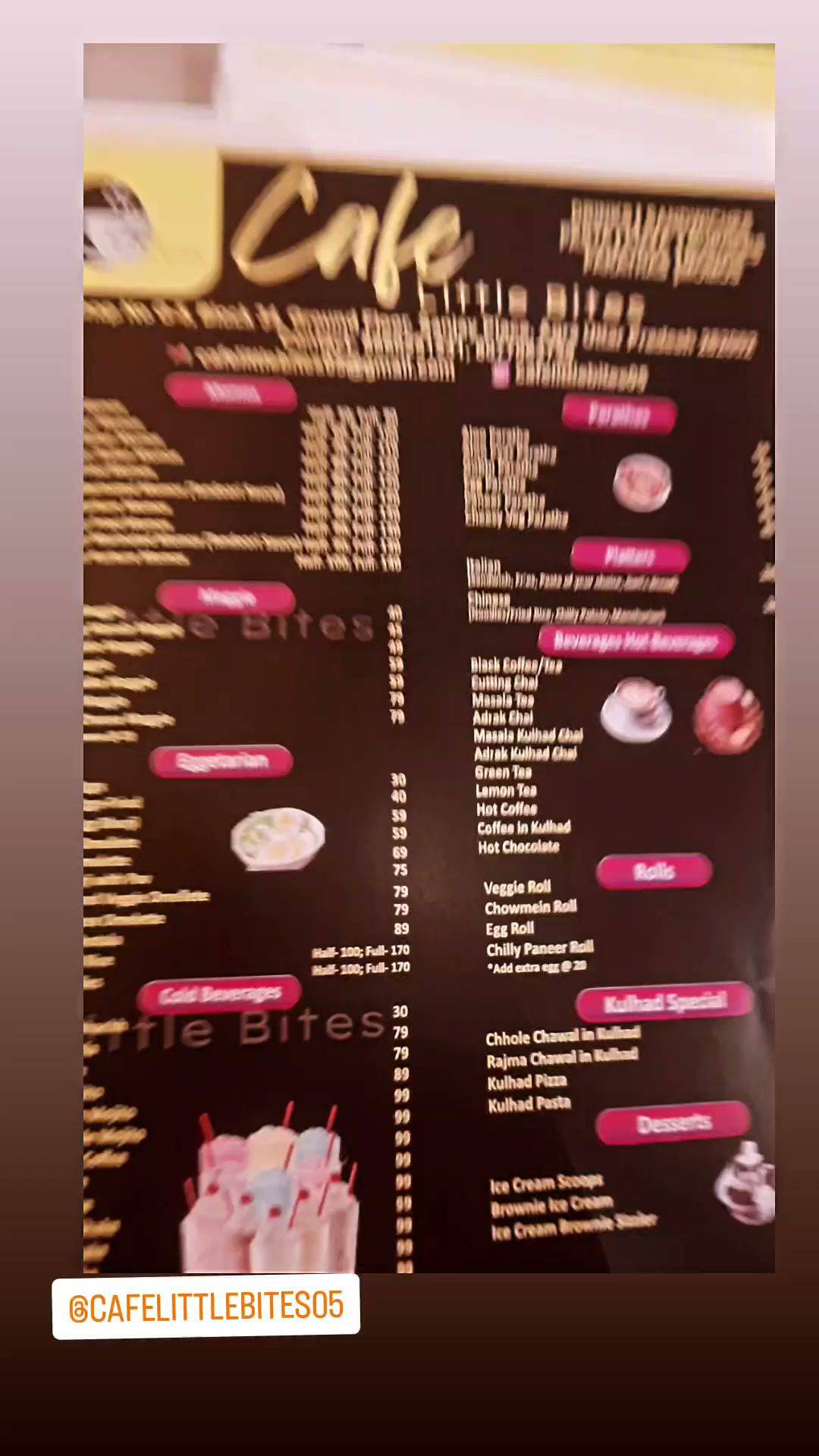 Menu at Cafe Little Bites, Agra