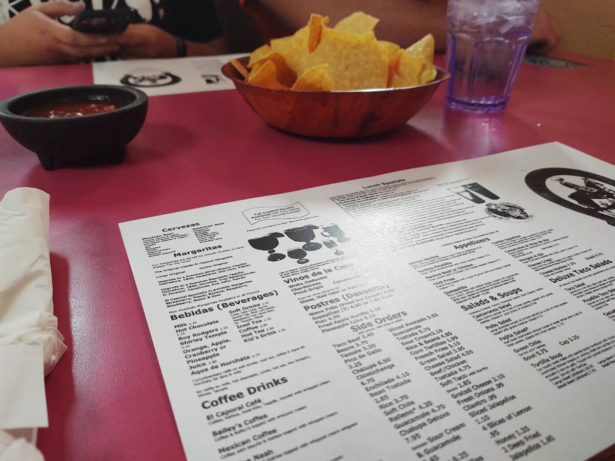 Menu at El Caporal Family Mexican Restaurant, Cañon City, Main St