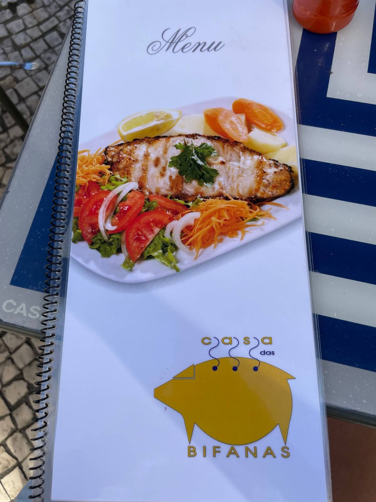 Menu at Casa das Bifanas cafeteria, Lisbon, Praça da Figueira 7A