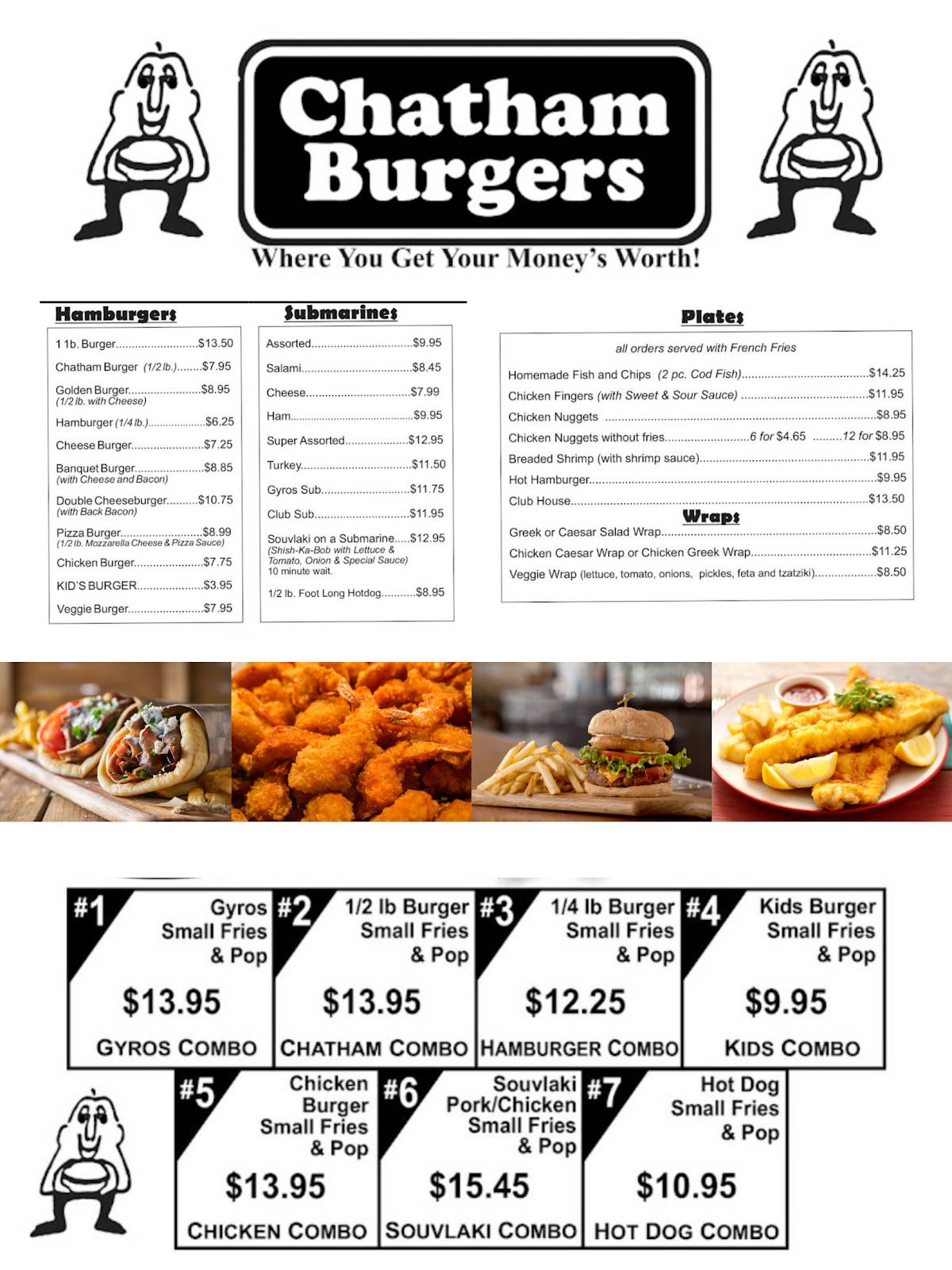 Menu at Chatham Burgers restaurant, Chatham-Kent