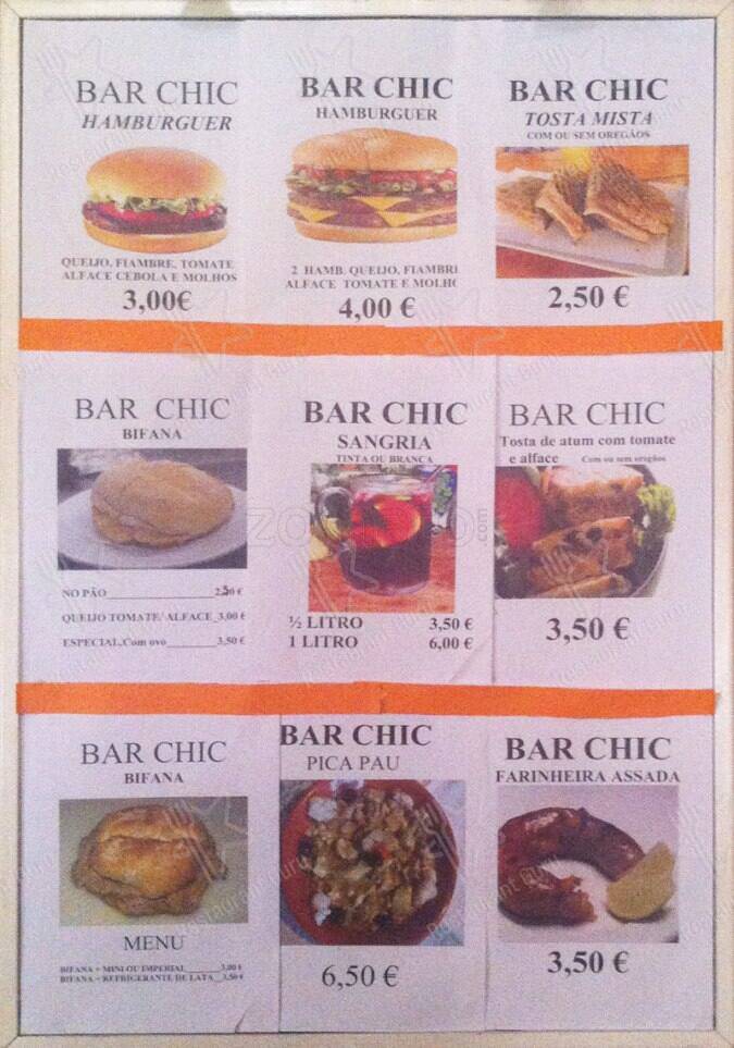 Menu at Restaurante Bar Pub Q'Chic, Bobadela